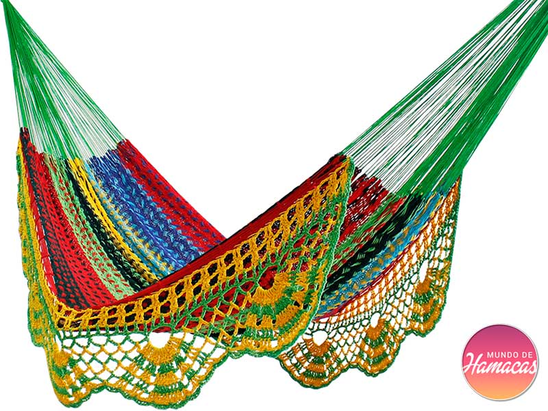 Hamaca Mexicana XL fleco multi [XL-FAMILIAR] : Un Mundo de Hamacas, para el Auténtico amante de ...